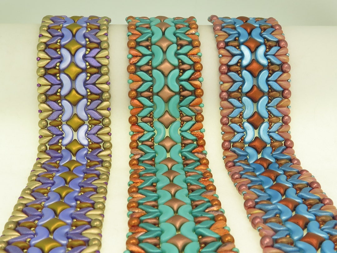 Agave Bracelet - Beading Tutorial - Arcos Puca Wibeduo Superduo Dropduo ...