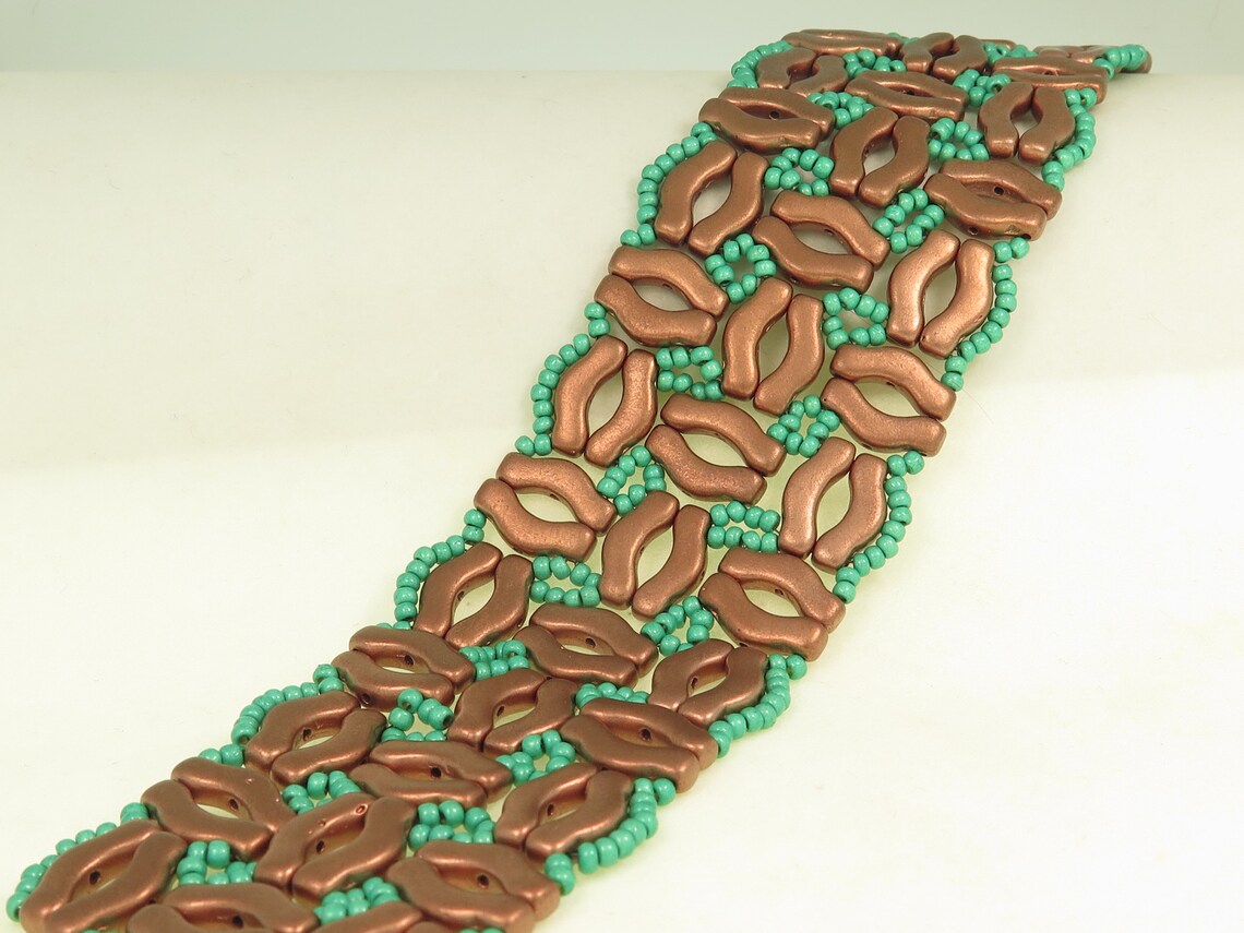 Coffee Beans Bracelet Beading Tutorial 3 Hole Bridge Czech | Etsy