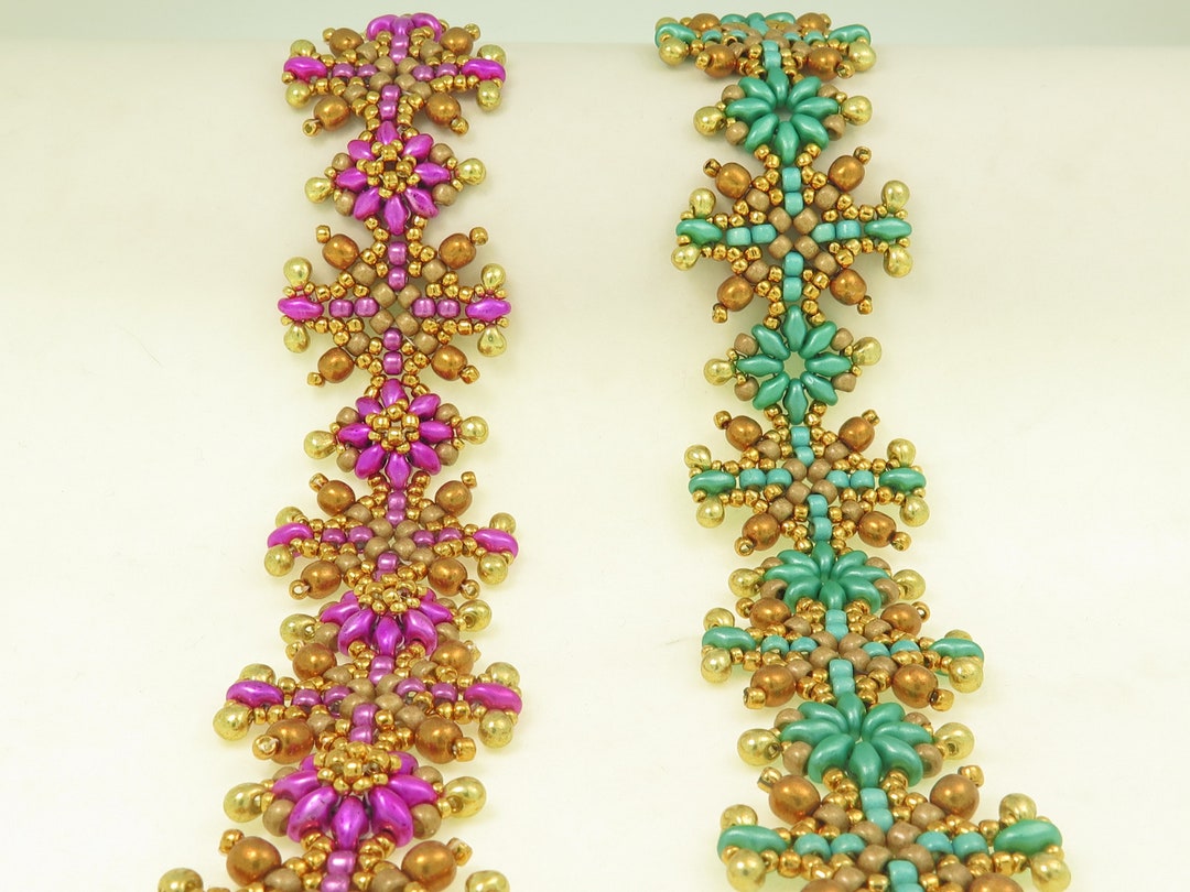 Empress Bracelet -beading Tutorial - Superduo Pearls Drops & Seed Beads ...