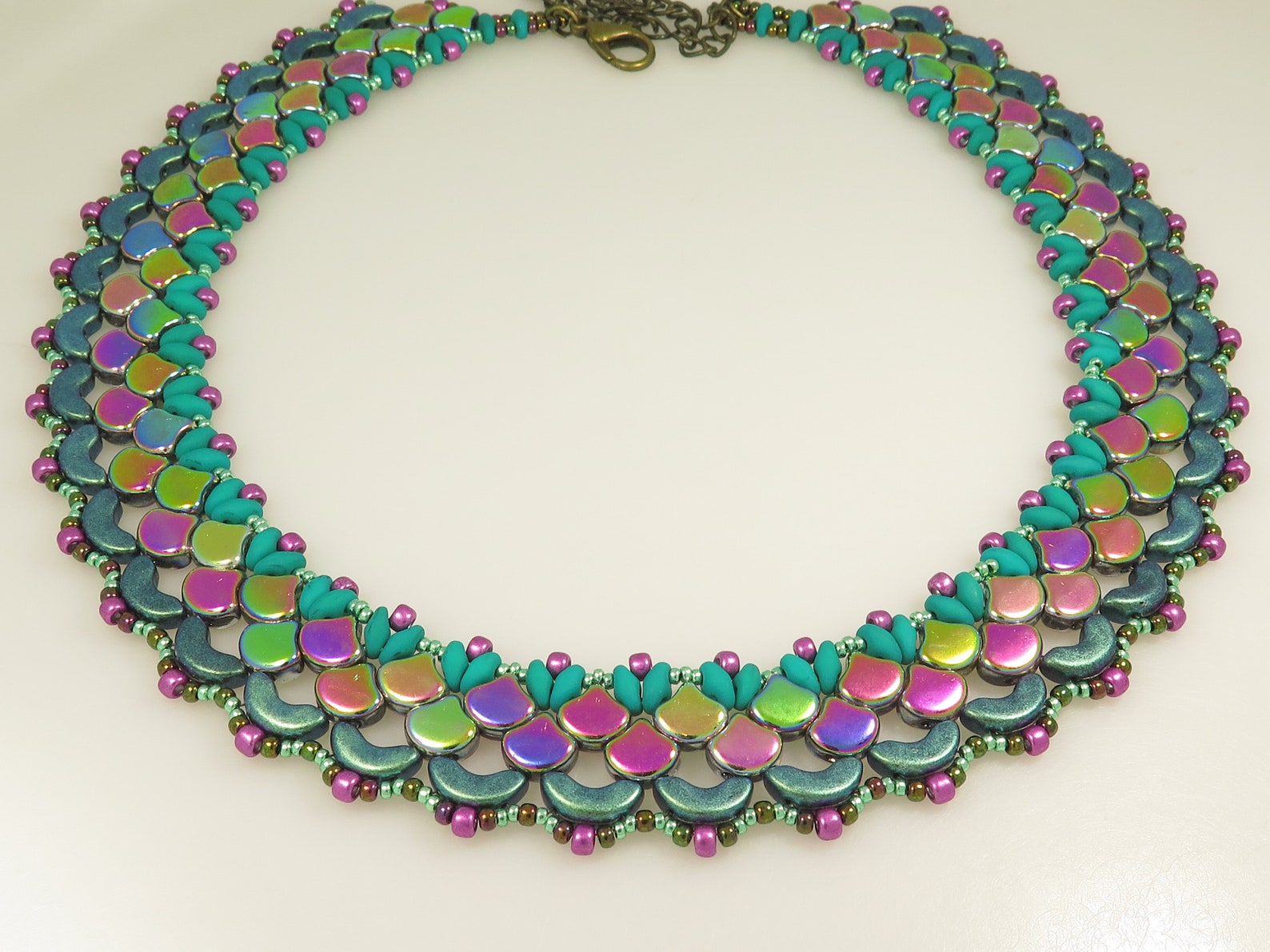 Dantel Necklace -beading Tutorial - Ginko Arcos Par Puca Superduo and ...