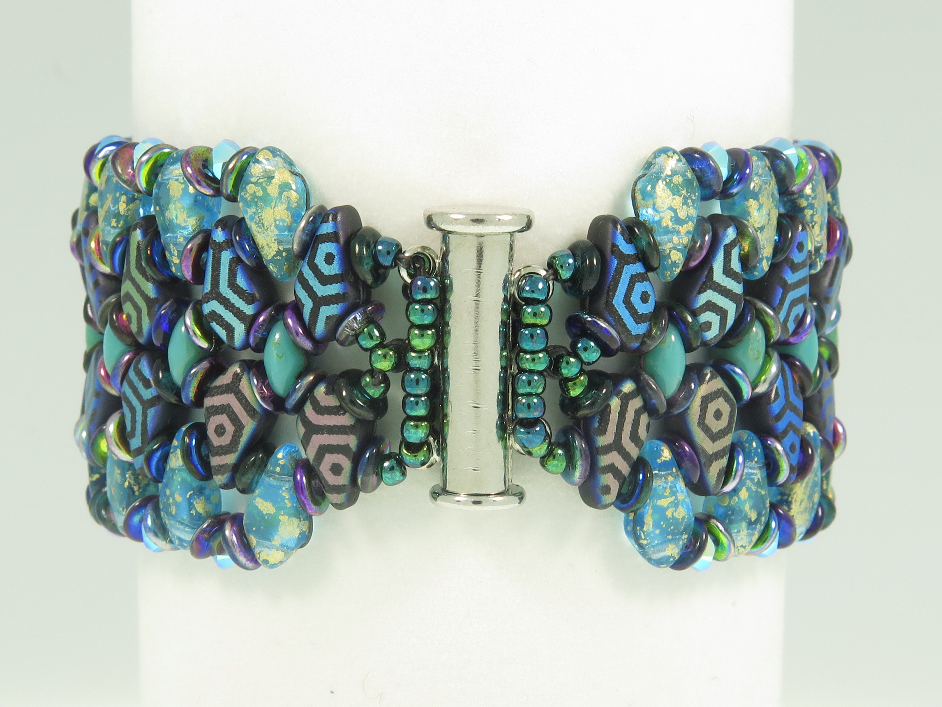 Kites Bracelet - Beading Tutorial - Kite & O Beads Superduo and Crystal ...