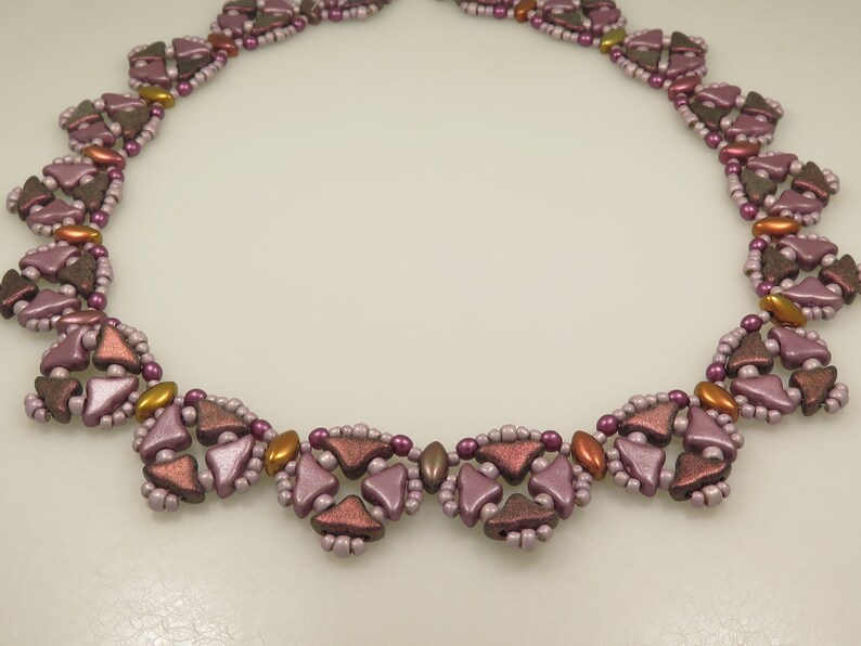 Tango Necklace beading Tutorial Helios Par Puca Irisduo - Etsy