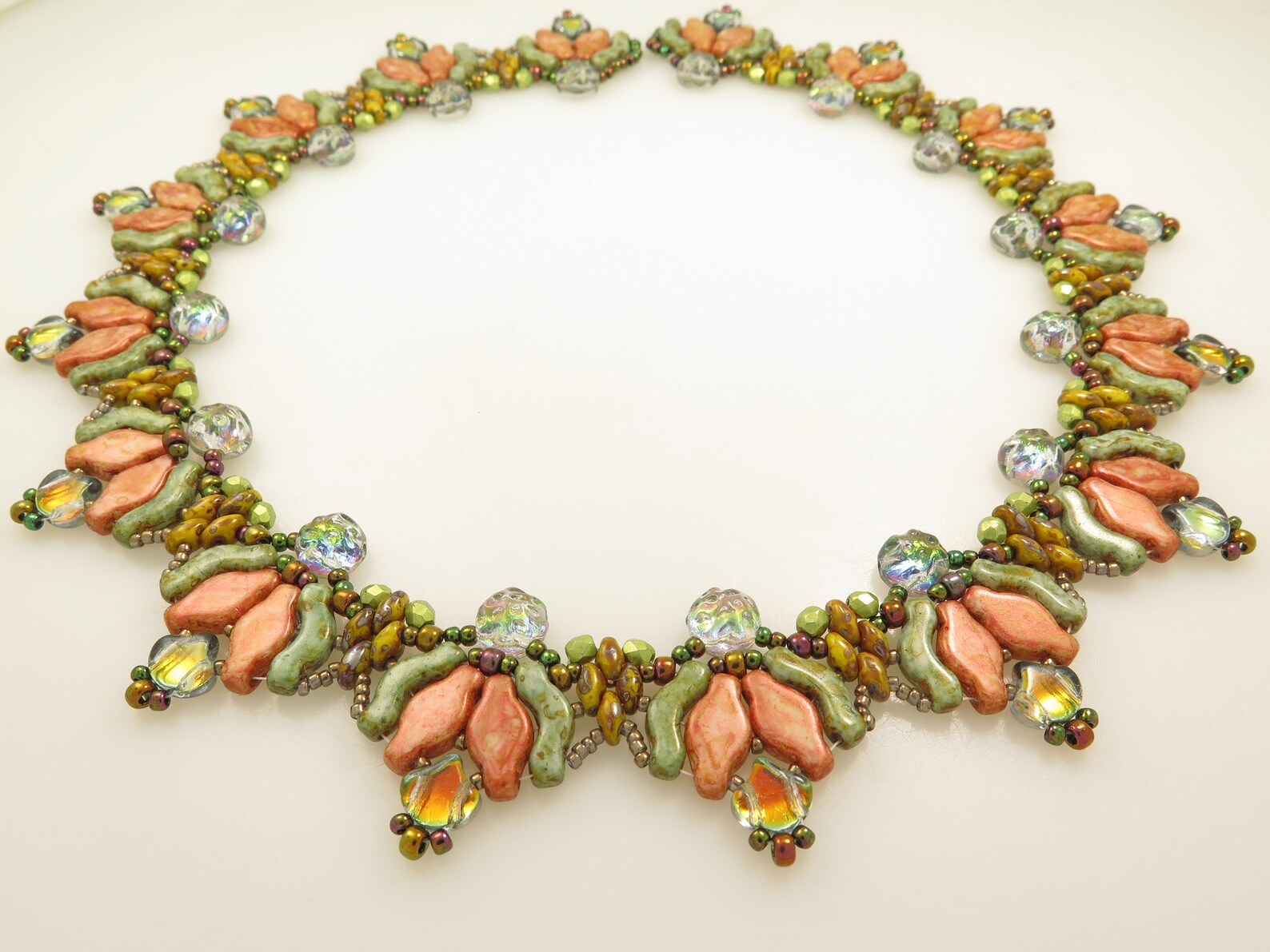 Mistletoe Necklace Beading Tutorial bridge Navettes Ginko - Etsy