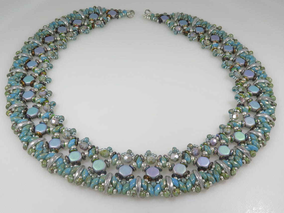 Honeycomb Crown Necklace -beading Tutorial - Honeycomb Fire Polish ...