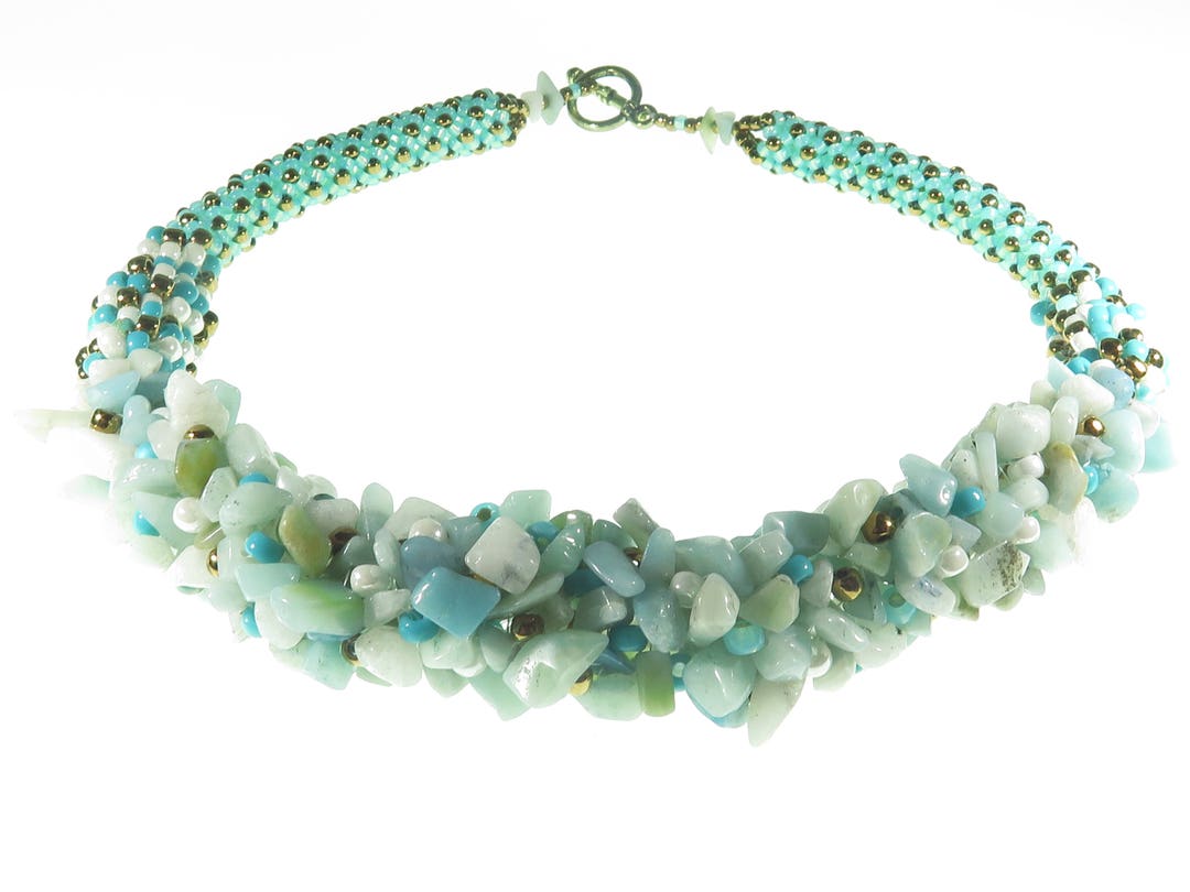 Chipsomania Necklace - Beading Tutorial - Gemstone Chips Statement ...