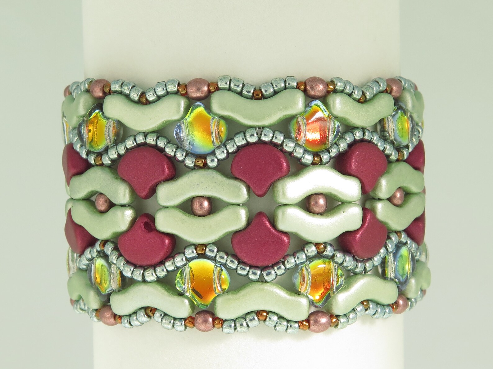 Bracelet Waves Beading Tutorial Bridge Beads Ginko - Etsy