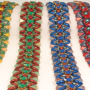 Rugby Bracelet - Beading Tutorial - Amos Par Puca Crescent 5x10 ...