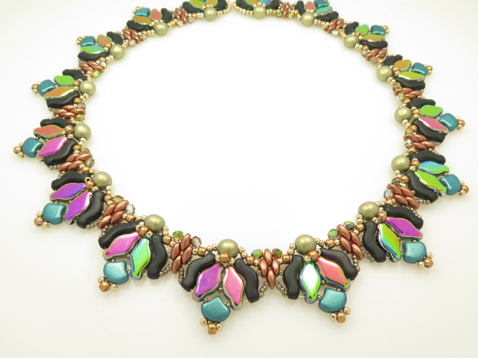 Mistletoe Necklace Beading Tutorial bridge Navettes Ginko - Etsy