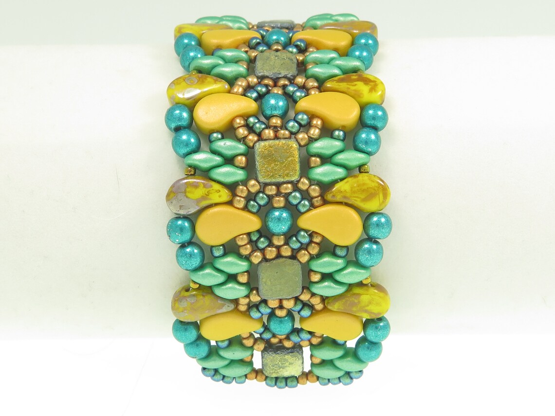 Fireflies Bracelet beading Tutorial Superduo Paisley Duo - Etsy