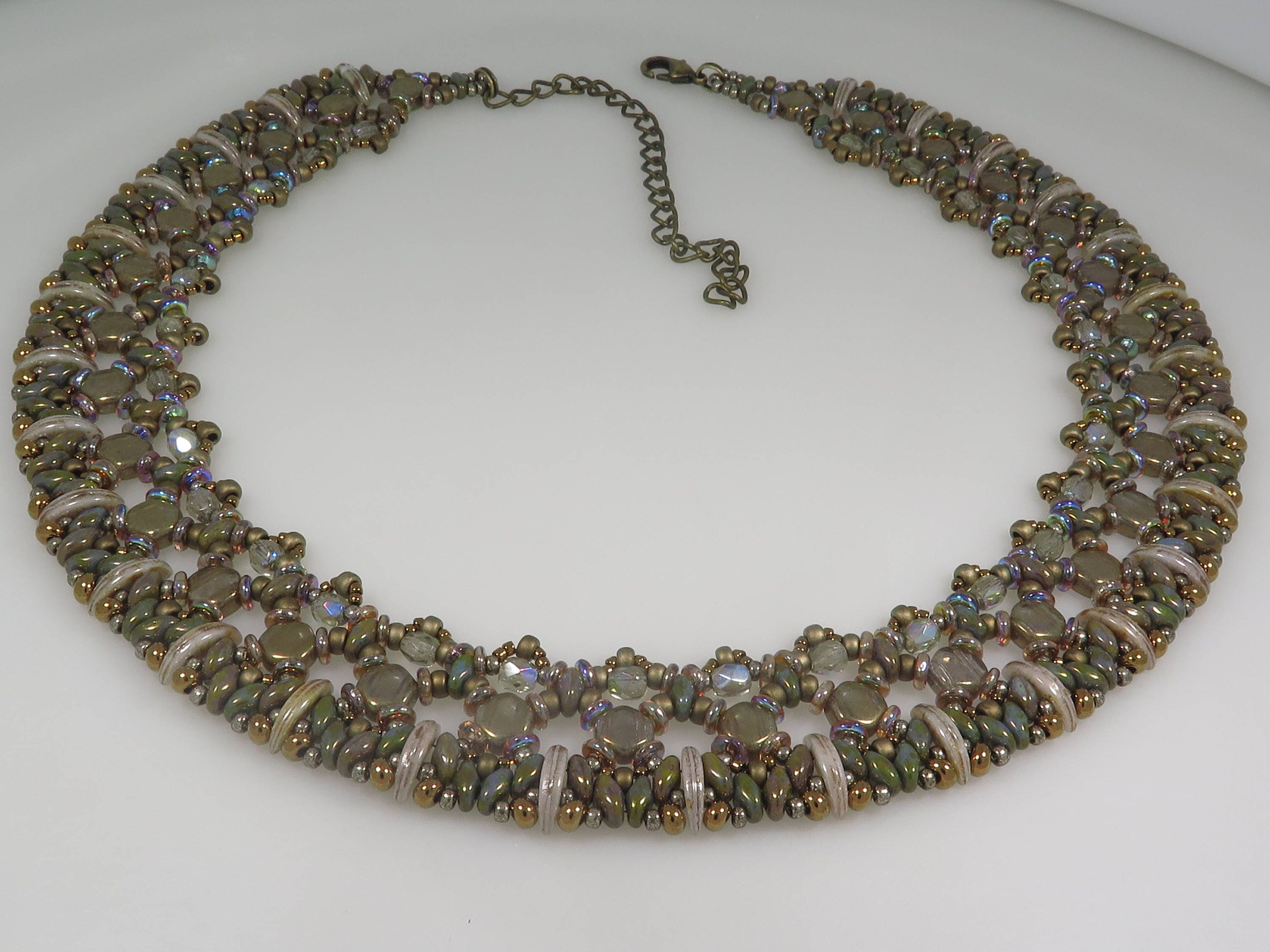 Honeycomb Crown Necklace -beading Tutorial - Honeycomb Fire Polish ...