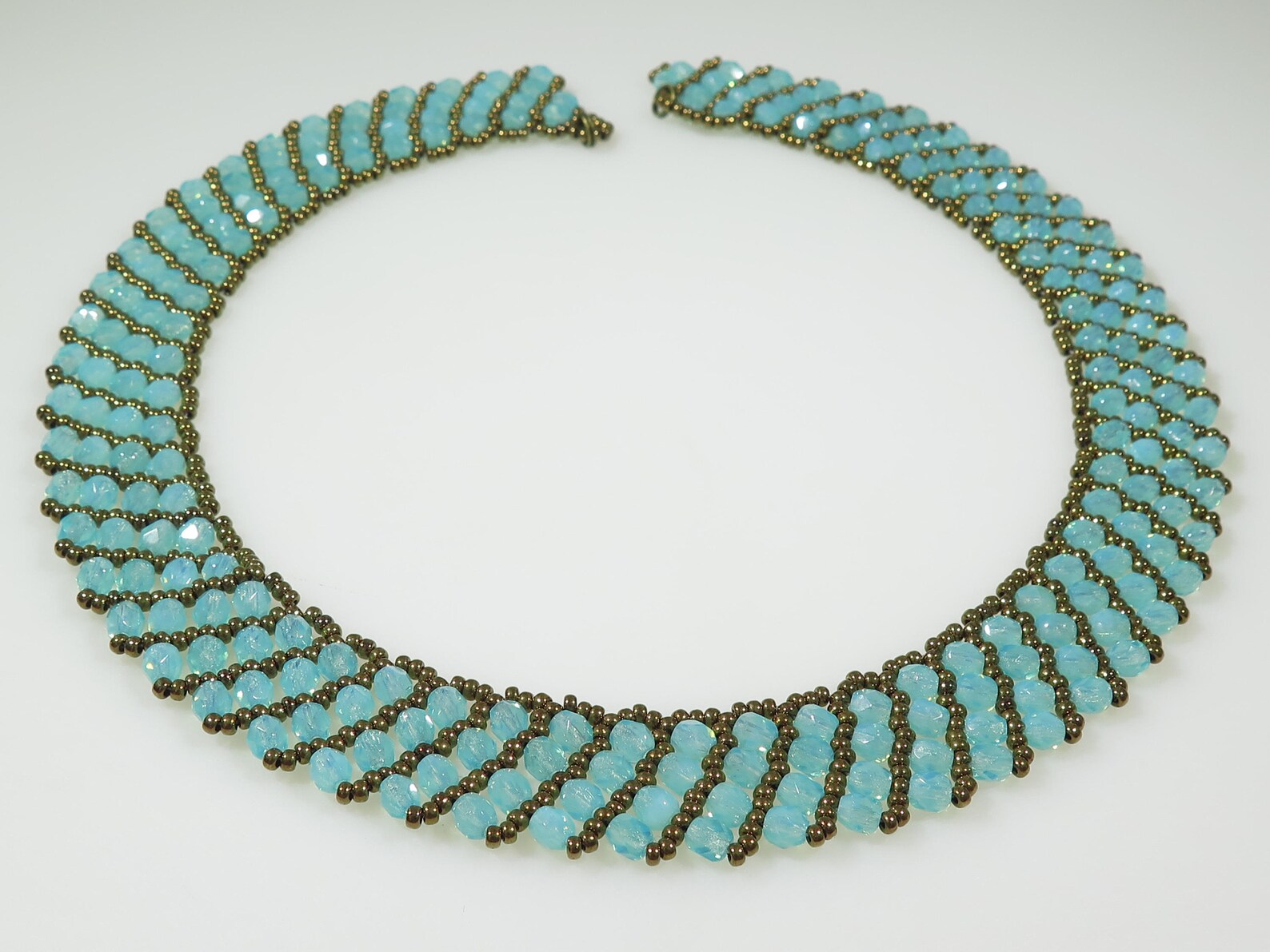 Swirl Necklace Beading Tutorial - Netting Swarovski Fire Polish Crystal ...
