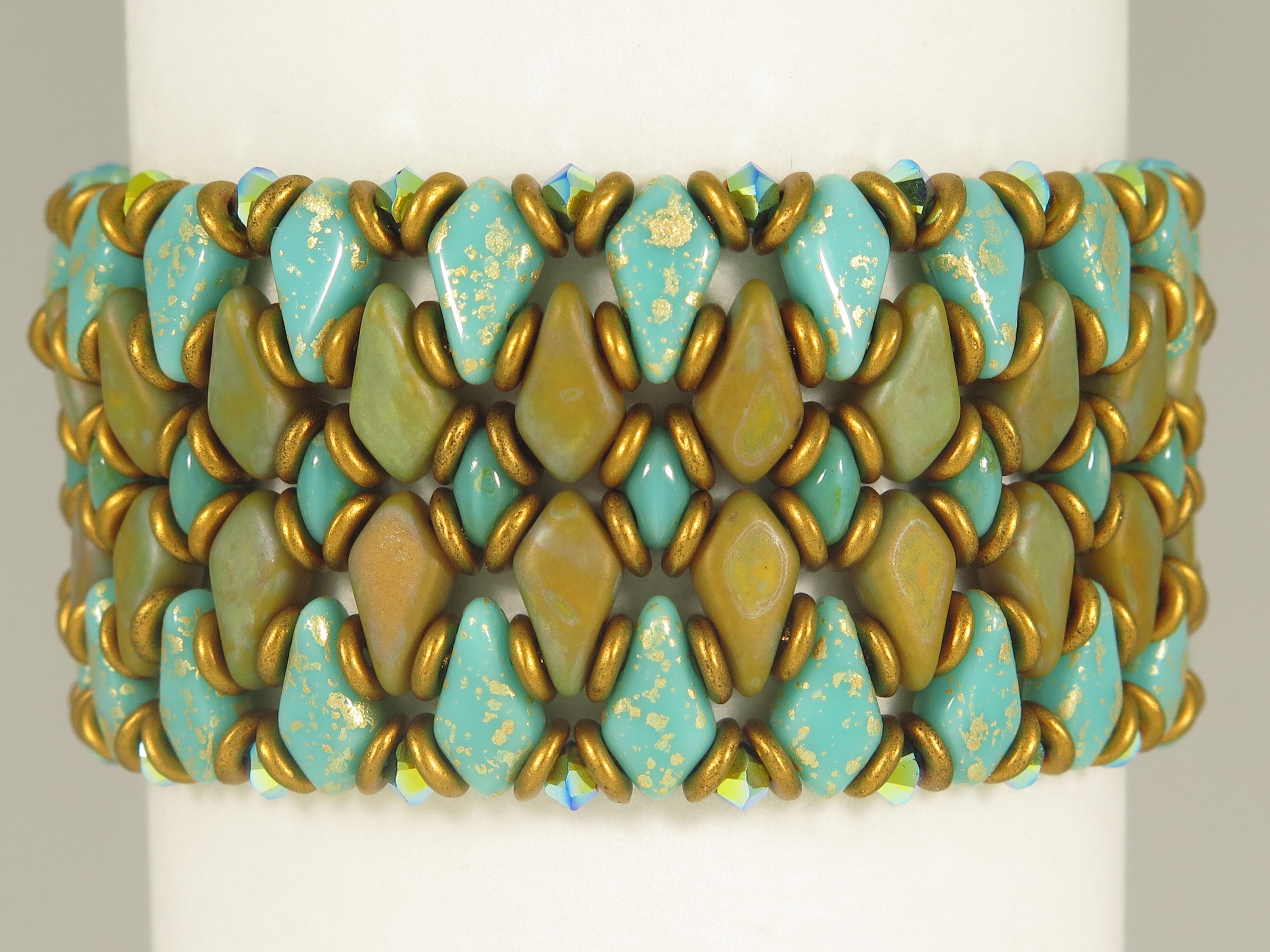 Kites Bracelet - Beading Tutorial - Kite & O Beads Superduo and Crystal ...