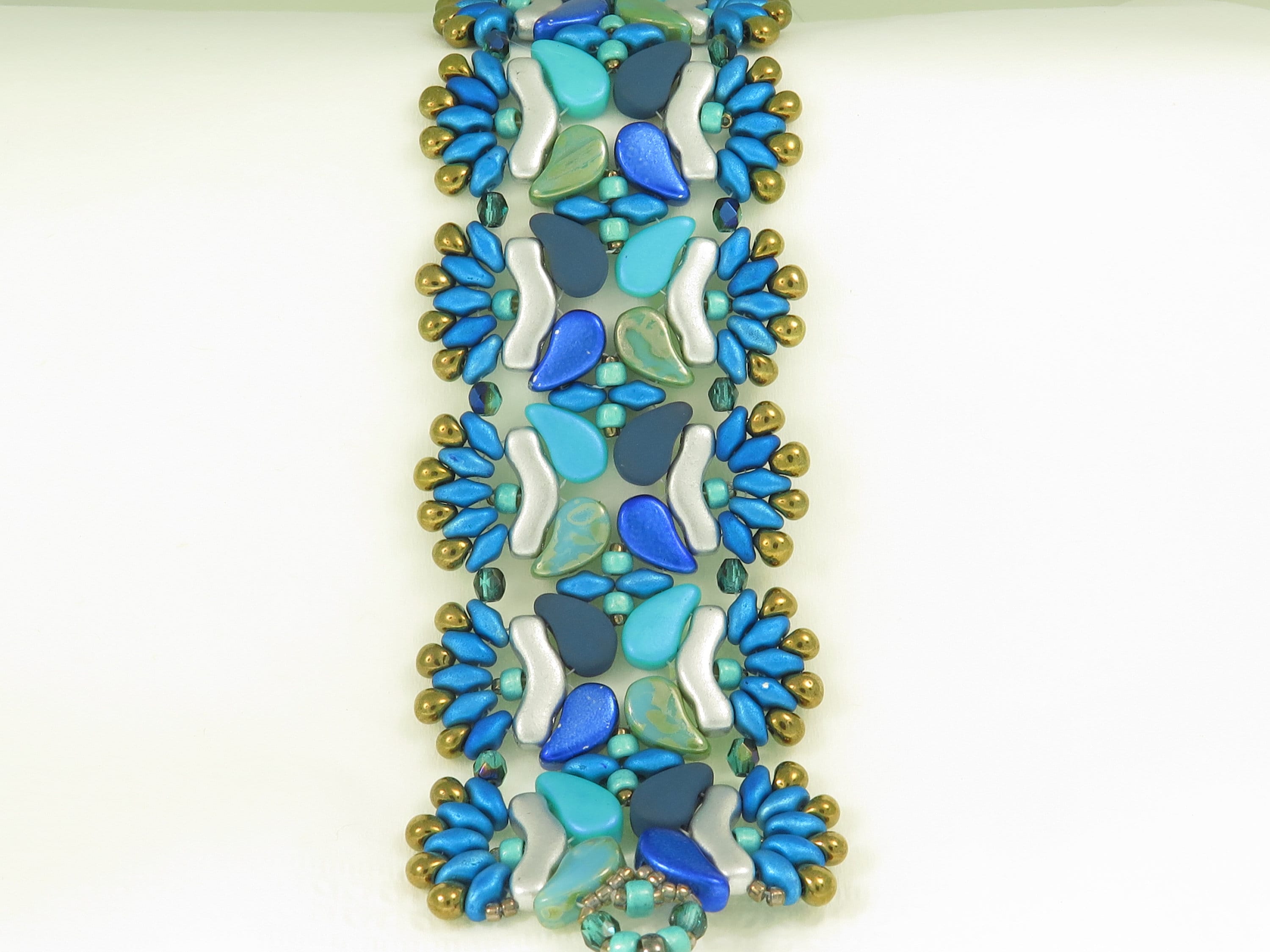 Peacock Bracelet Beading Tutorial Bridge bads Paisley | Etsy