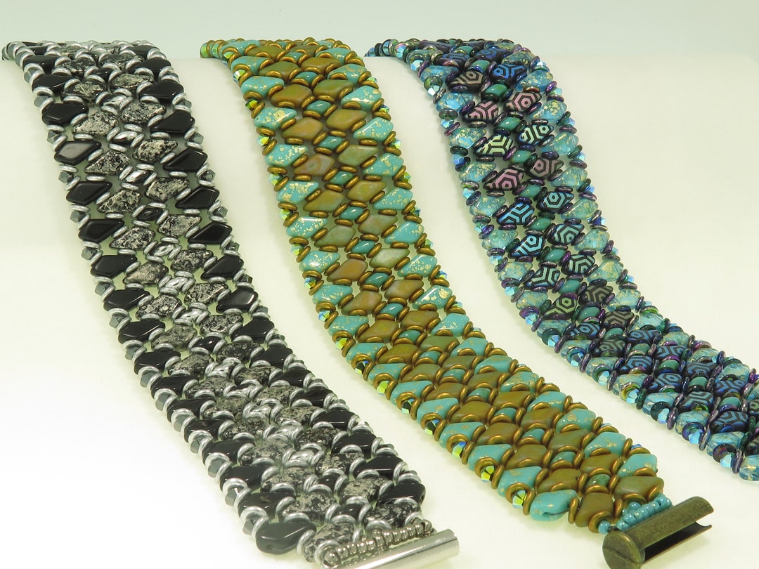 Kites Bracelet - Beading Tutorial - Kite & O Beads Superduo and Crystal ...