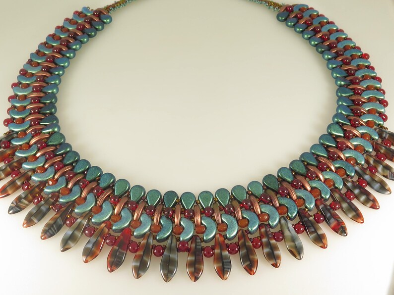 Indiana Necklace -beading Tutorial - Amos Arcos Par Puca Crescent ...