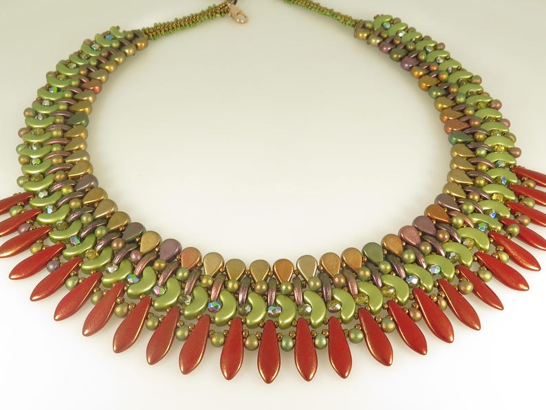 Indiana Necklace -beading Tutorial - Amos Arcos Par Puca Crescent ...
