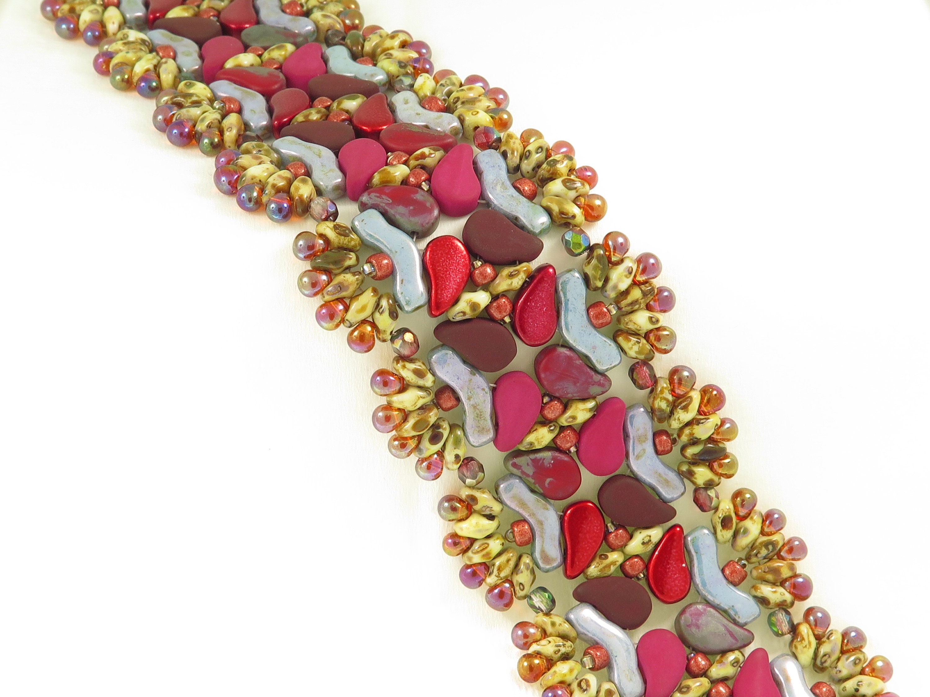 Peacock Bracelet Beading Tutorial Bridge bads Paisley | Etsy