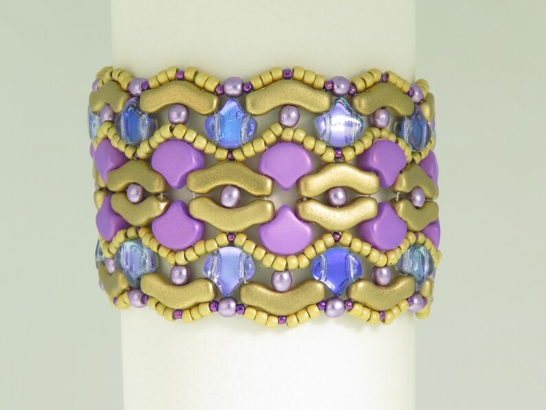 Bracelet Waves Beading Tutorial Bridge Beads Ginko - Etsy