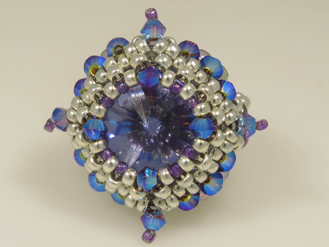 My Precious -ring Beading Tutorial - Swarovski & Seed Beads Ring ...