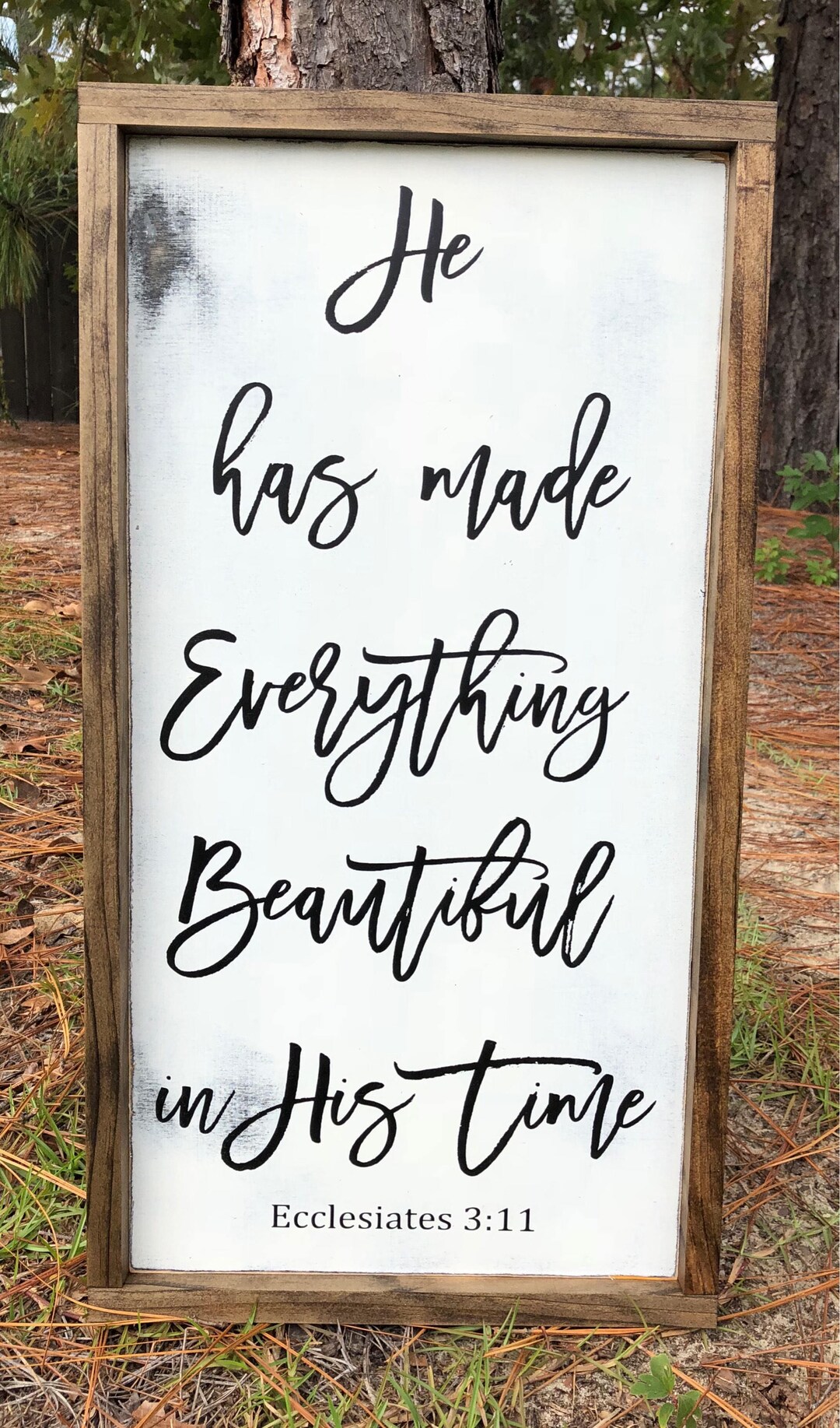 He Has Made Everything Beautiful in His Time Framed Wood Sign ...
