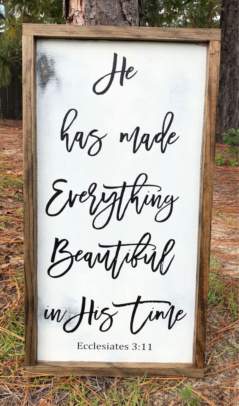 He Has Made Everything Beautiful in His Time Framed Wood Sign - Etsy