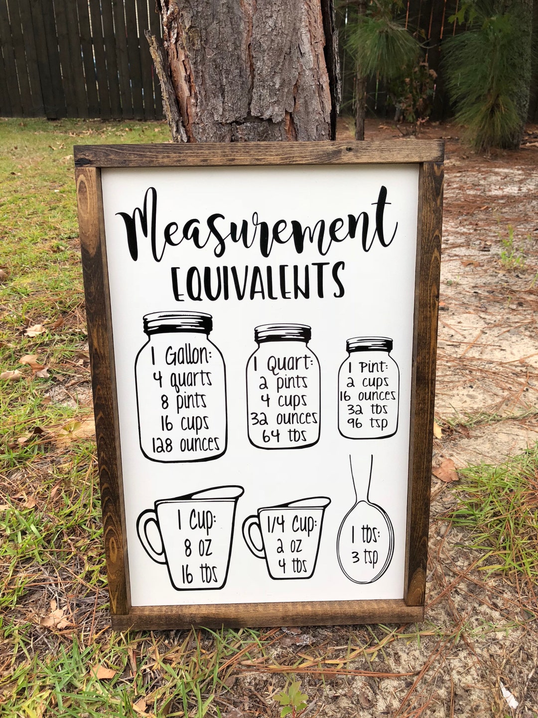 Kitchen Measurement Equivalents Farmhouse Sign, Mothers Day Gift ...