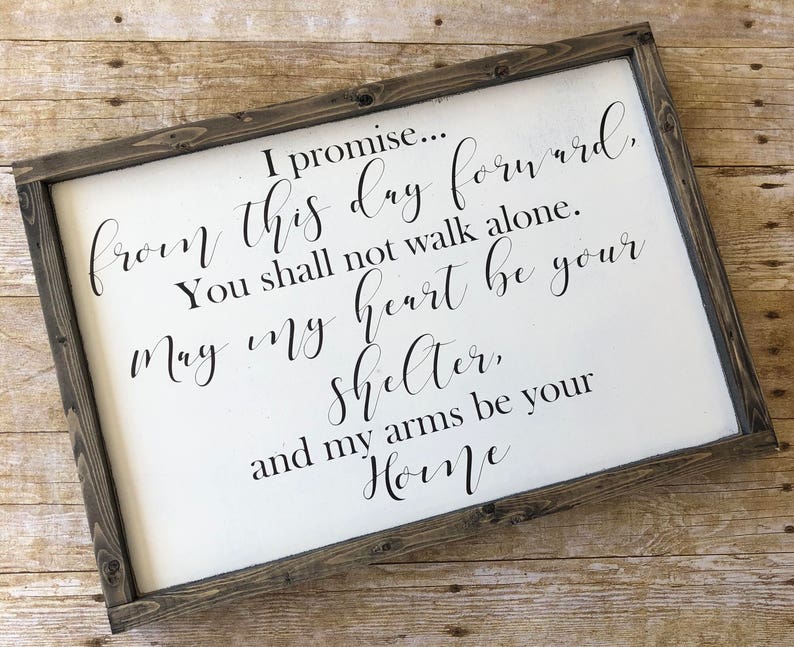 I Promise Framed Wood Sign Farmhouse Sign Custom Sign | Etsy