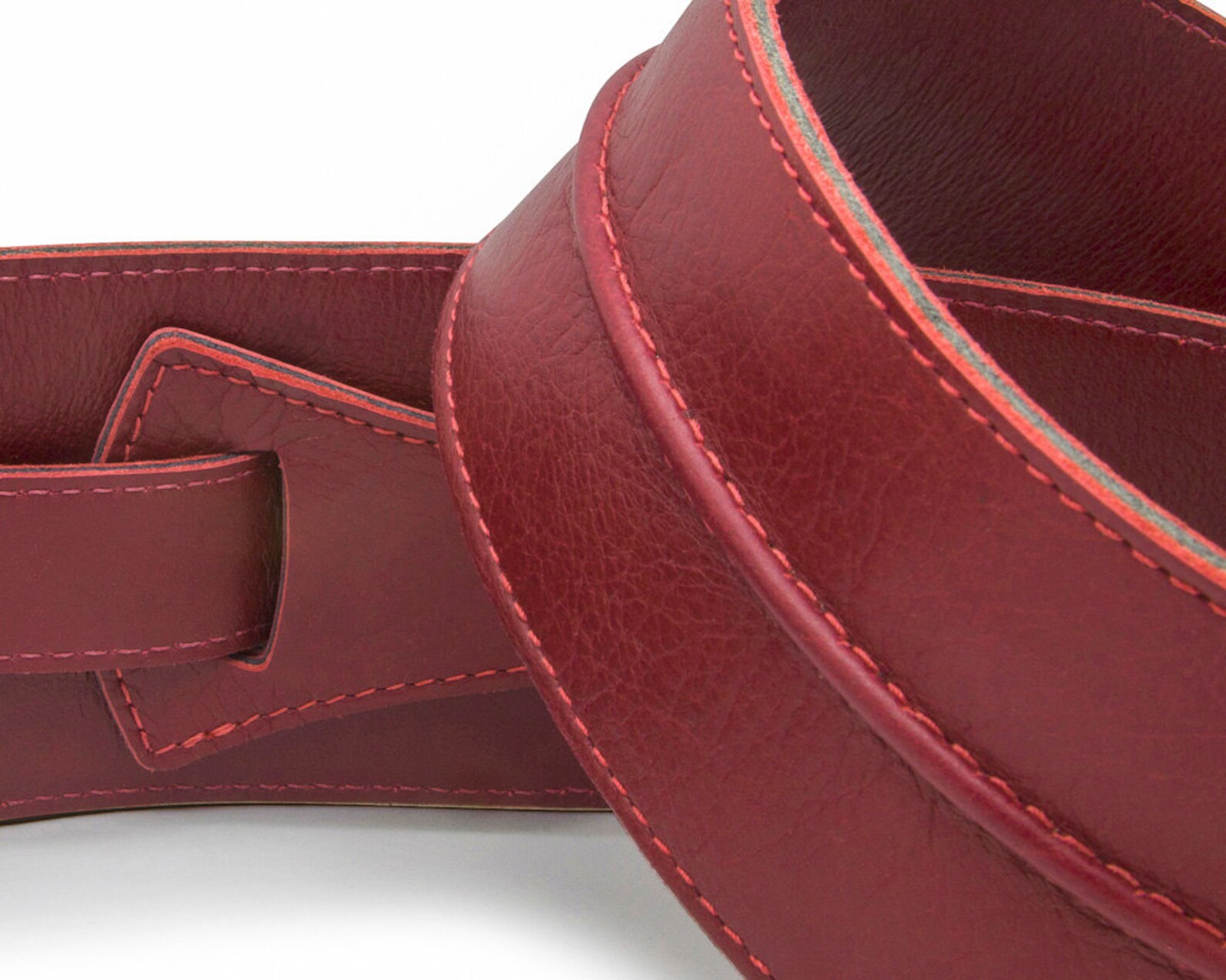 Red Leather Guitar Strap, Monogrammed Guitar Strap - the BACKBONE - Etsy