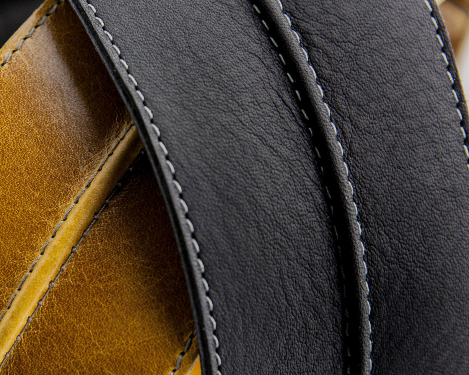 Yellow Leather Guitar Strap, Custom Guitar Strap, Mustard Yellow Strap ...