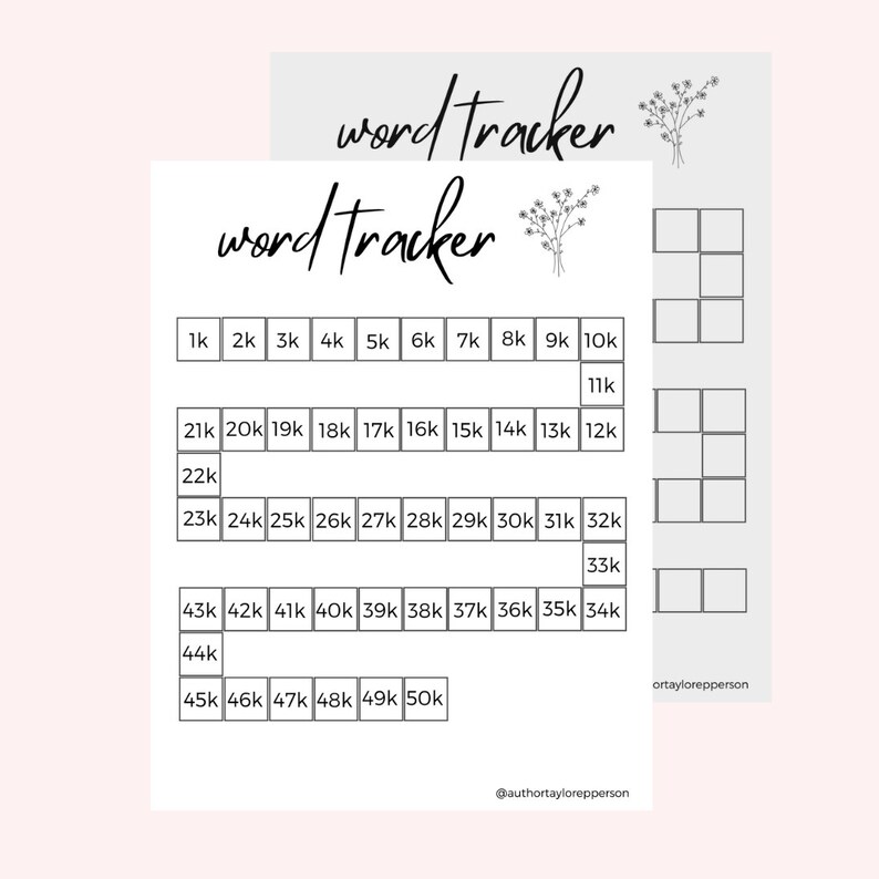 50,000 Word Count Tracker - Etsy
