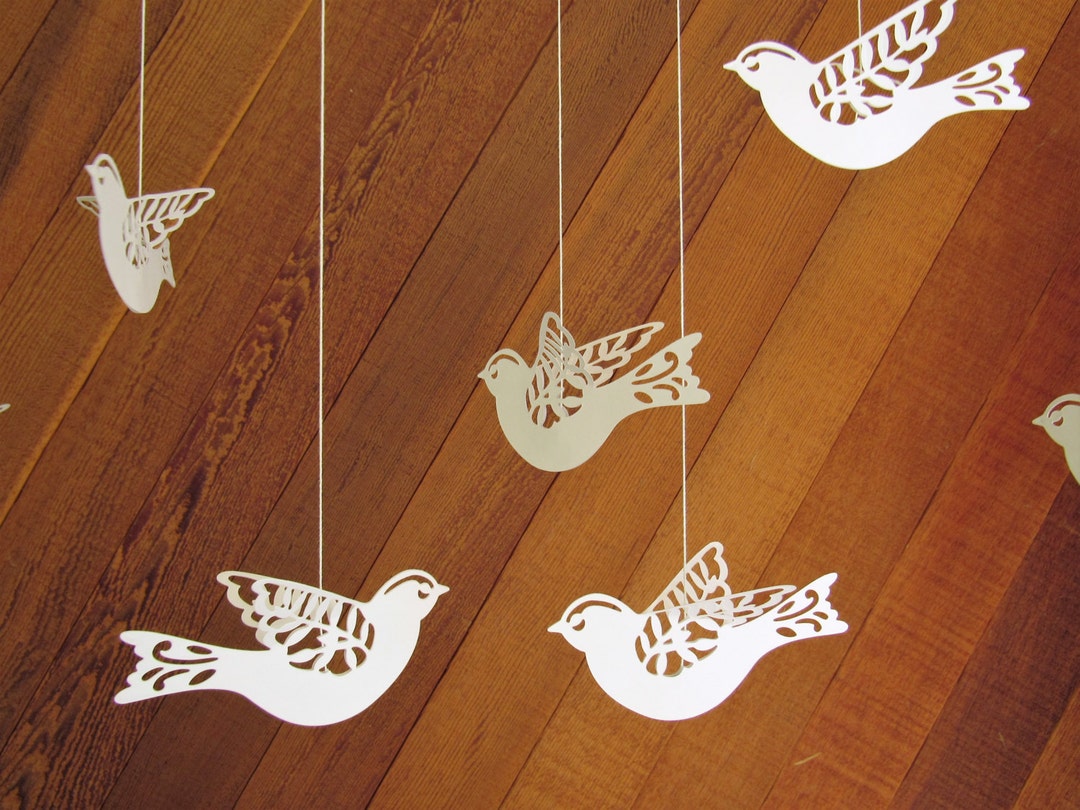 Flying Birds Doves Wedding Backdrop / Party Decoration / Hanging Decor ...