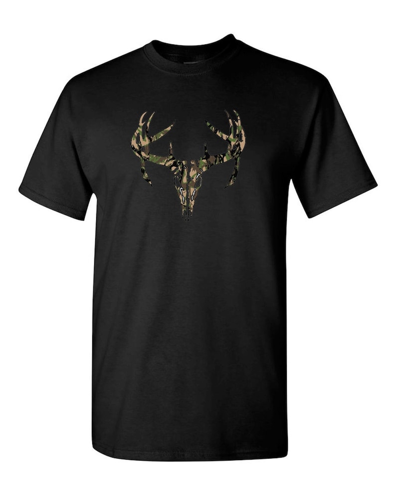 Camo Deer T-shirt Hunting T-shirt Deer Skull T-shirt - Etsy