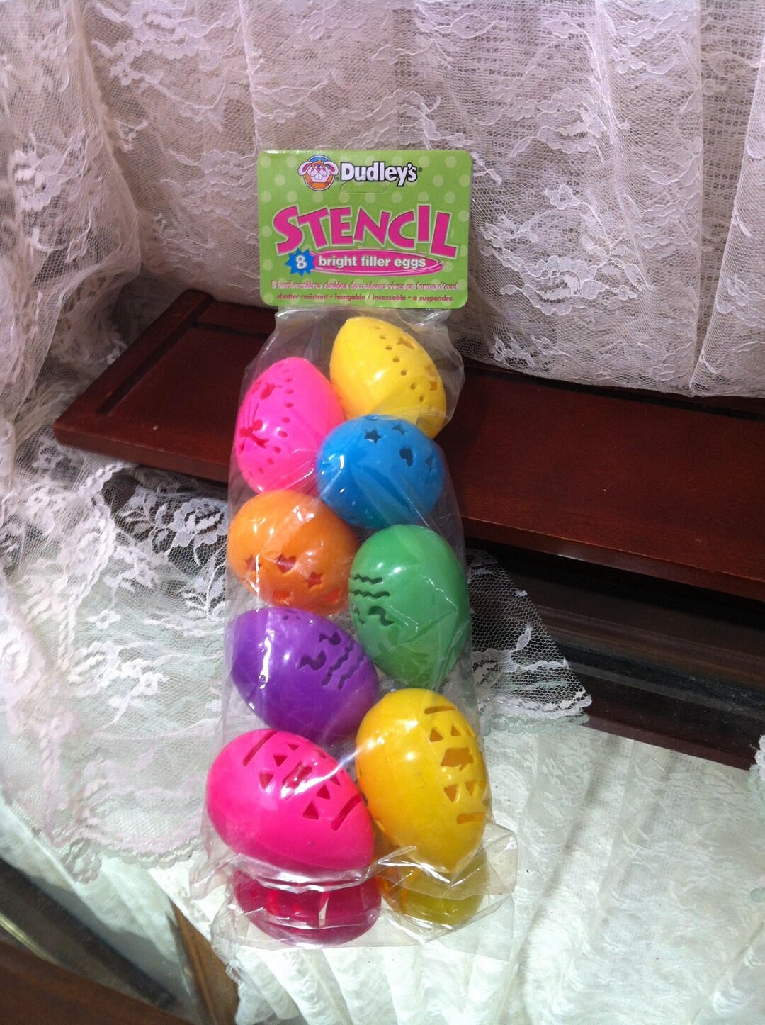 Dudley's Stencil Easter Eggs 8 Bright Filler Eggs 2 Pink 2 Yellow 1 ...