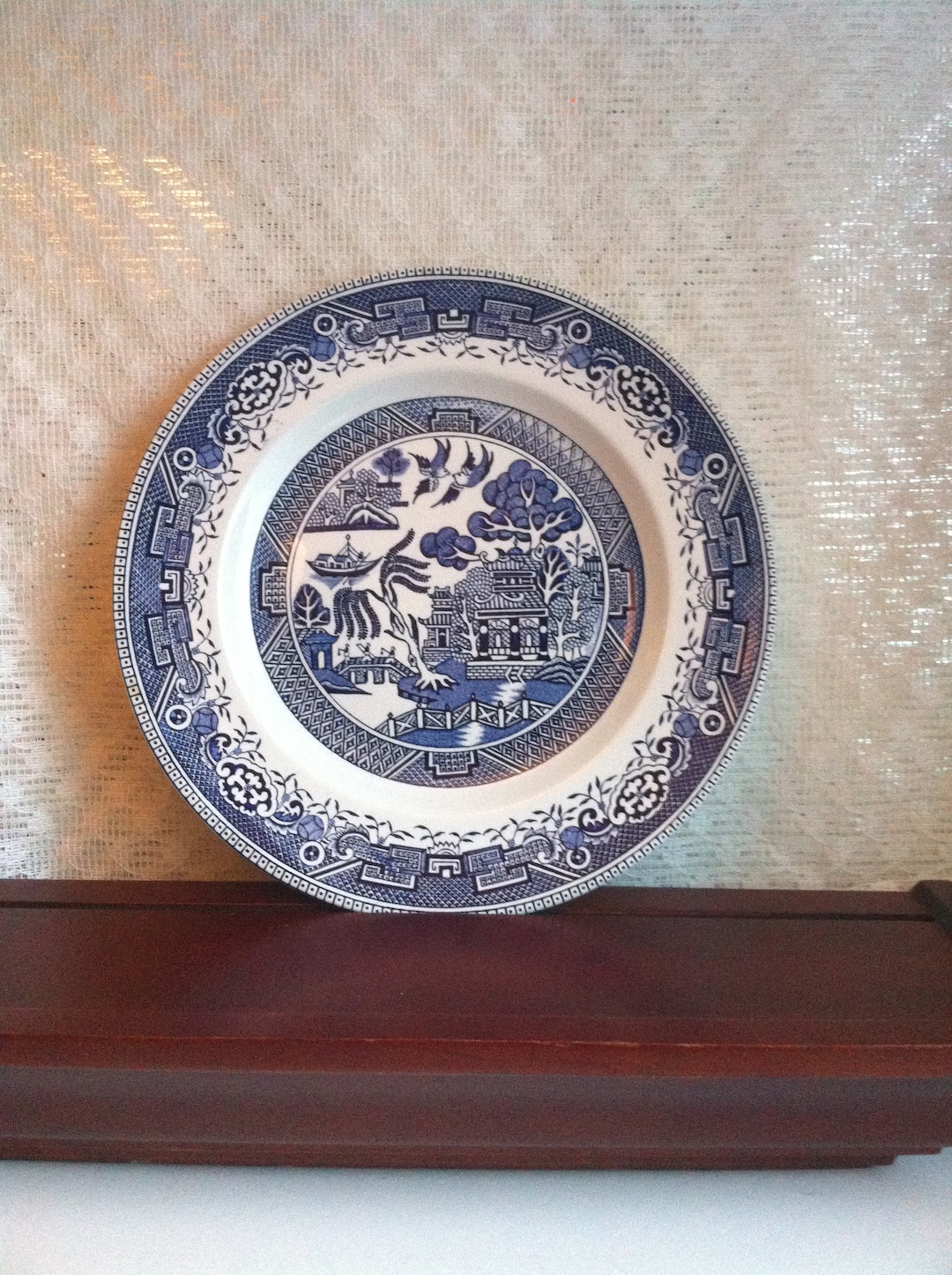 Blue Willow Plate Washington Old Willow Made in England Replacement ...