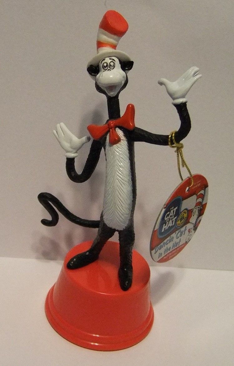 Dr. Seuss Vintage Dancing Cat in the Hat Push up Puppet Wiggle Cake ...