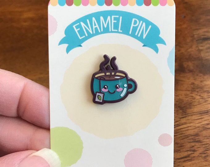 Hot Tea Soft Enamel Pin Tea Enamel Pin Chai Lapel Pin Tea Bag Lapel Pin ...