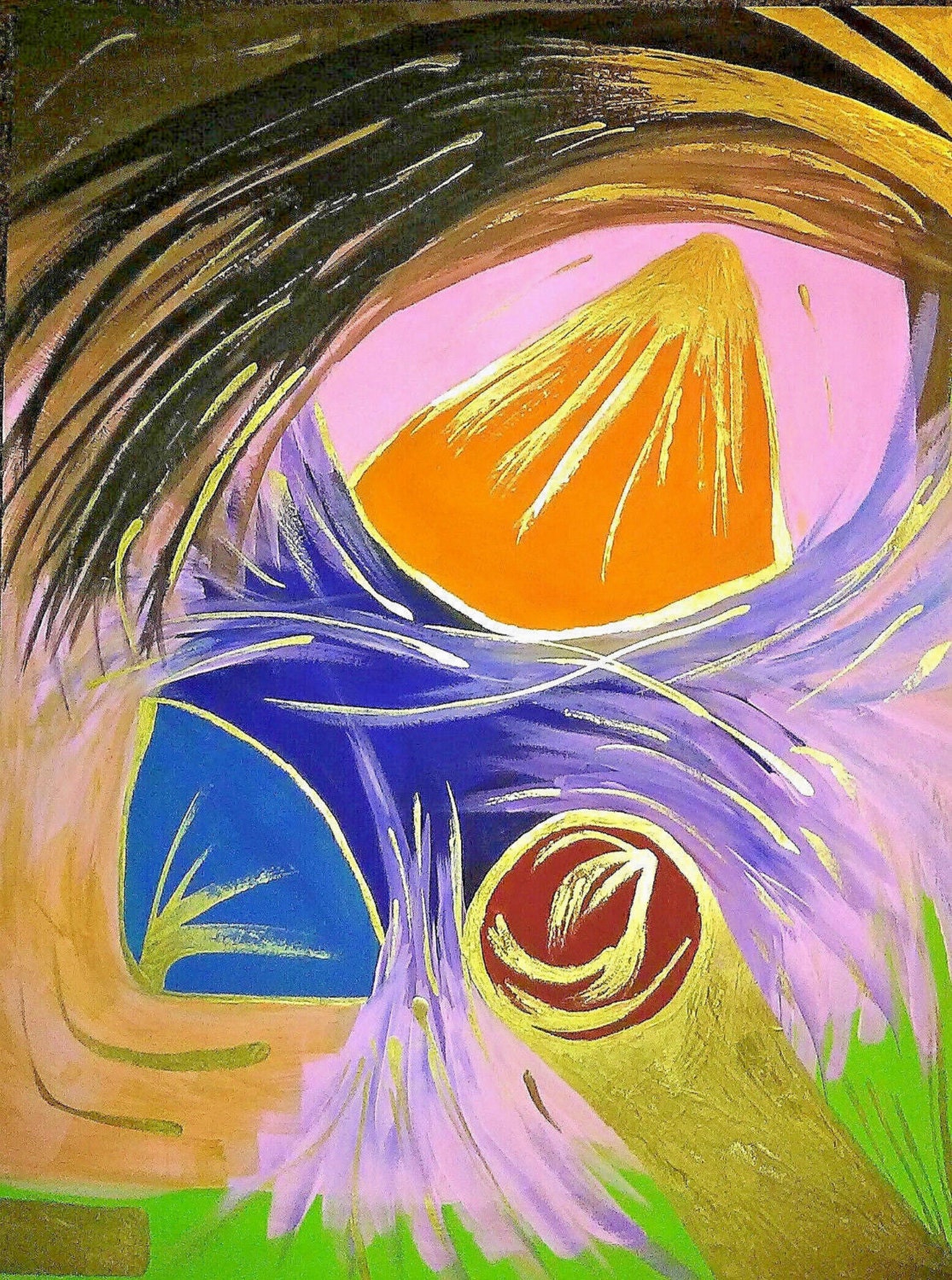 Eyes Abstract Art Deco Expressionism Water Color & 18k - Etsy