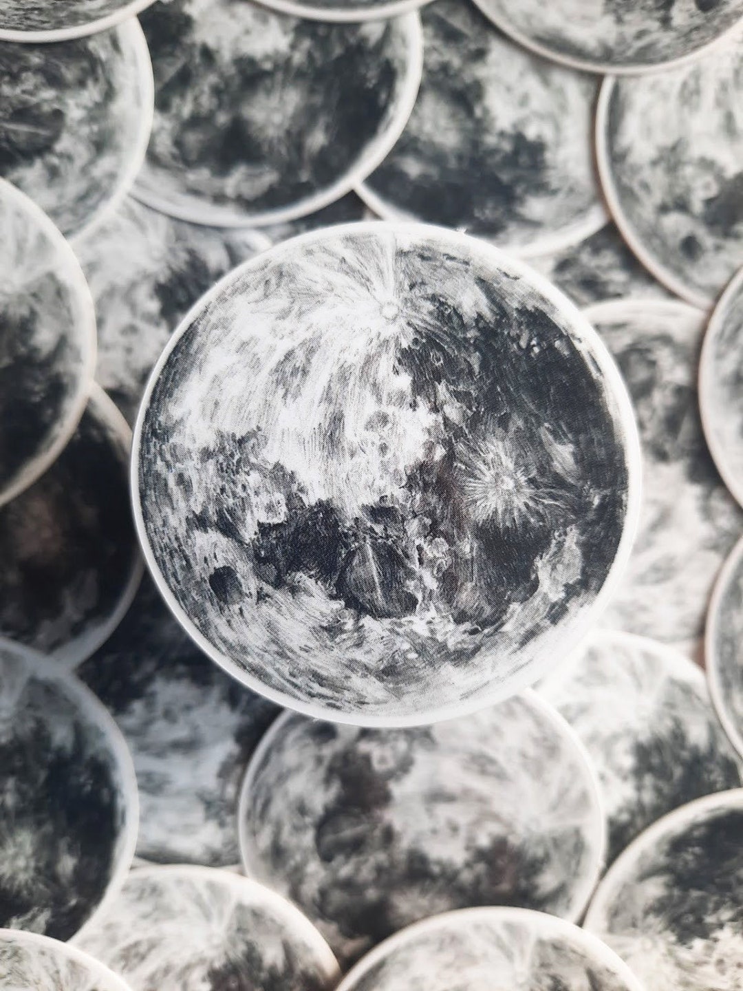 Moon Sticker 5x5cm Illustrated Vinyl Sticker - Etsy