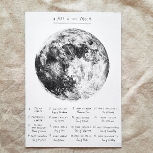 Pack of 5 Moon Postcards - Map of the Moon - Etsy UK