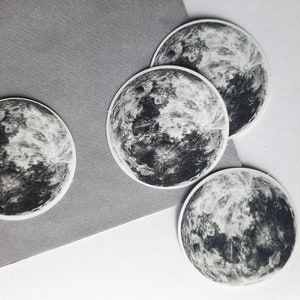 Moon Sticker 5x5cm Illustrated Vinyl Sticker - Etsy