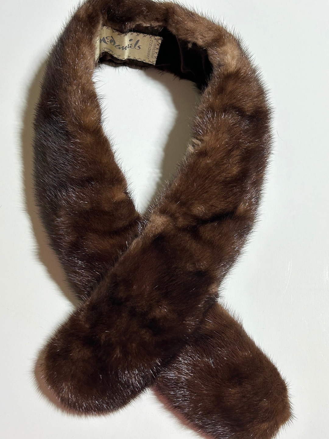 Vintage Dark Brown a Polar Crown Fur Collar Neck Wrap 39 Inches Length ...