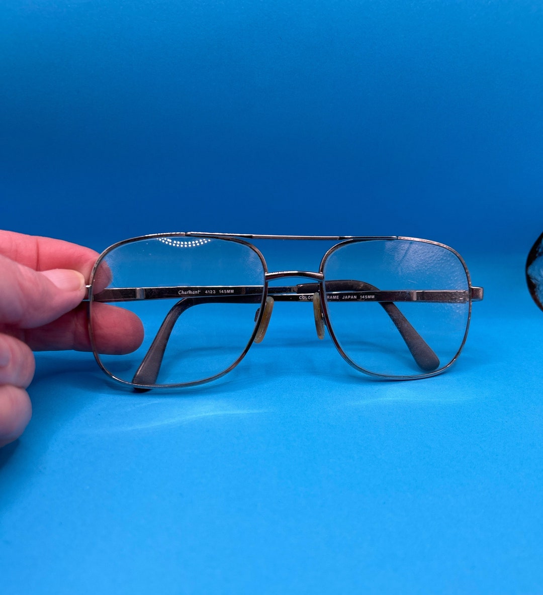 Charmant Man Vintage Aviator Look Eyeglasses 145mm 4123 Metal Silver ...