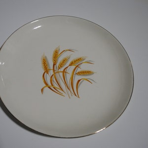 2 Golden Wheat Pattern Dishes 22k Gold Trim Dinner Plate and Salad ...