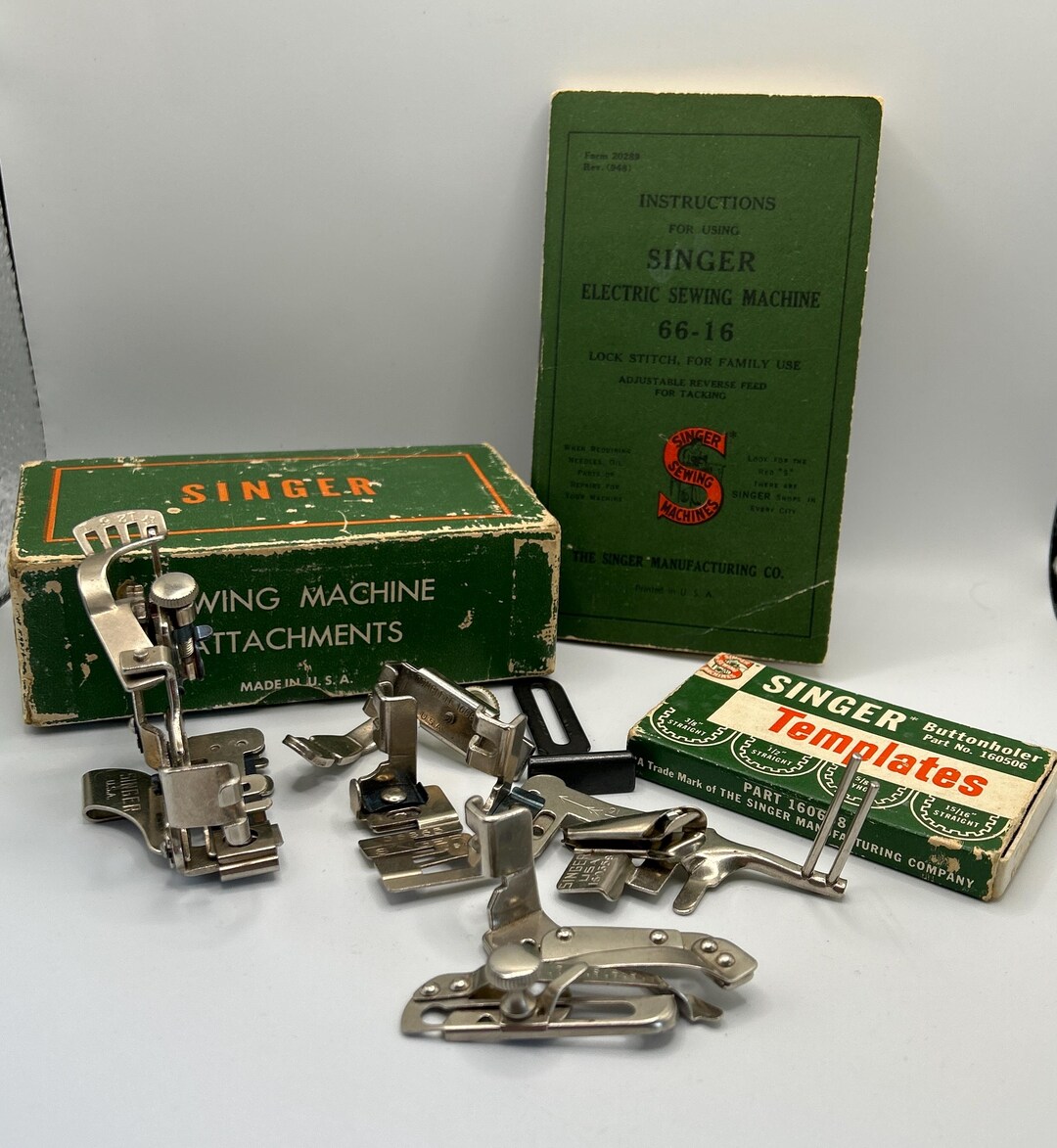 Singer (7) Sewing Machine Attachments, Singer (4)buttonholer Part No ...