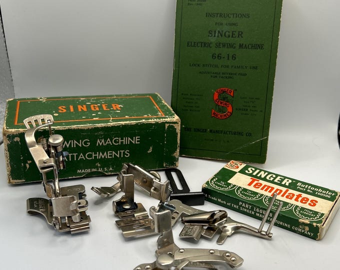 Singer (7) Sewing Machine Attachments, Singer (4)buttonholer Part No ...