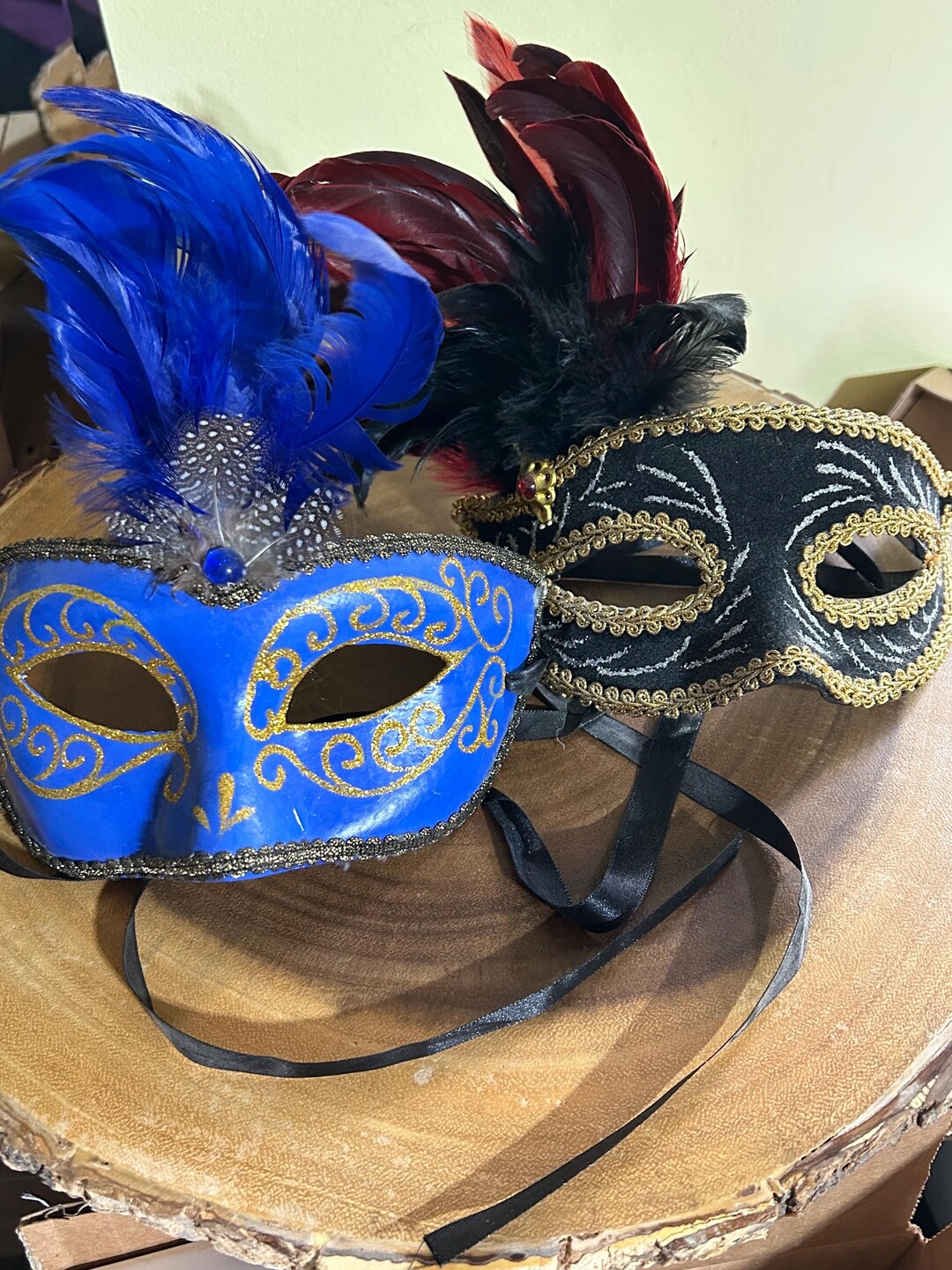 Venetian-style Masquerade (2) Masks for a Themed Party or Mardi Gras ...