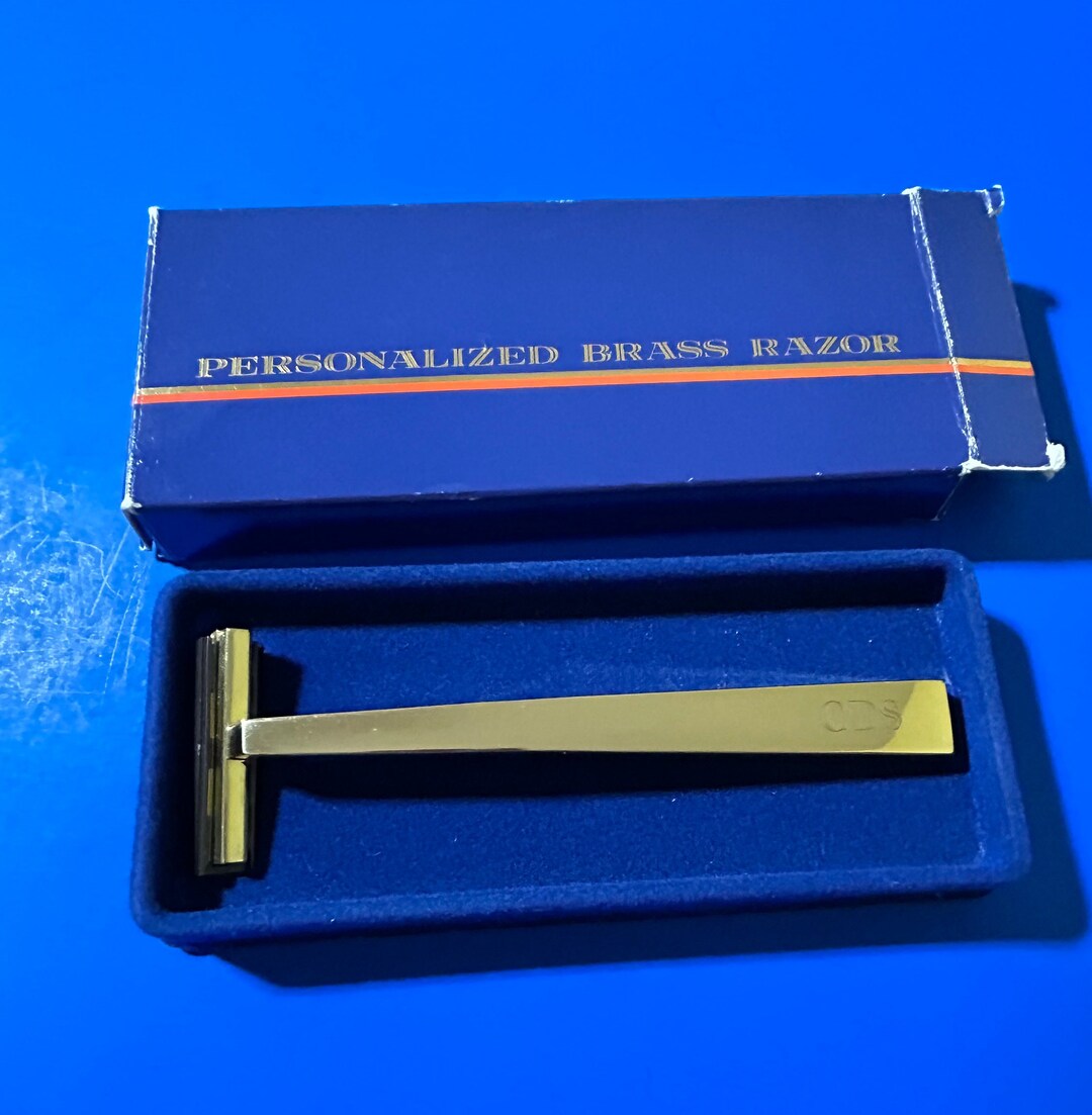 Vintage Avon Personalized Brass Razor, Original Box, Barber Gift ...