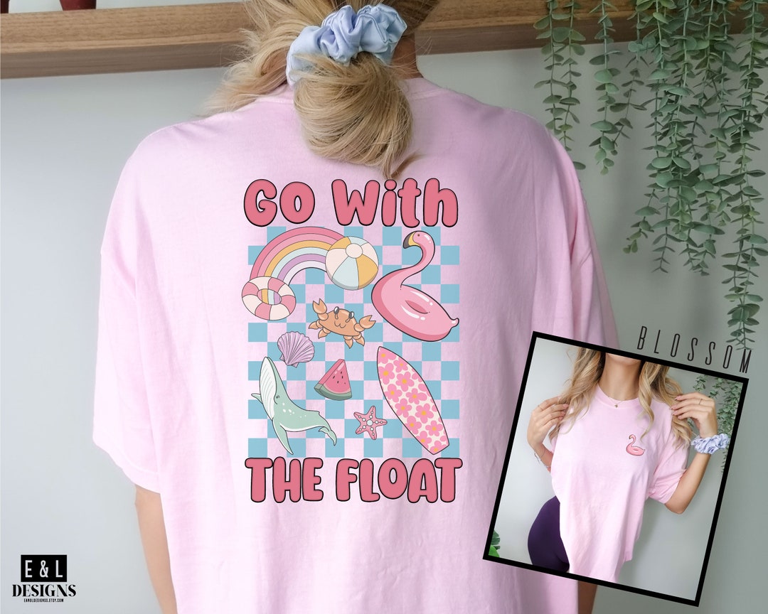 Go With the Float Shirt, Comfort Colors Tee, Beach Tee, Flamingo Shirt ...