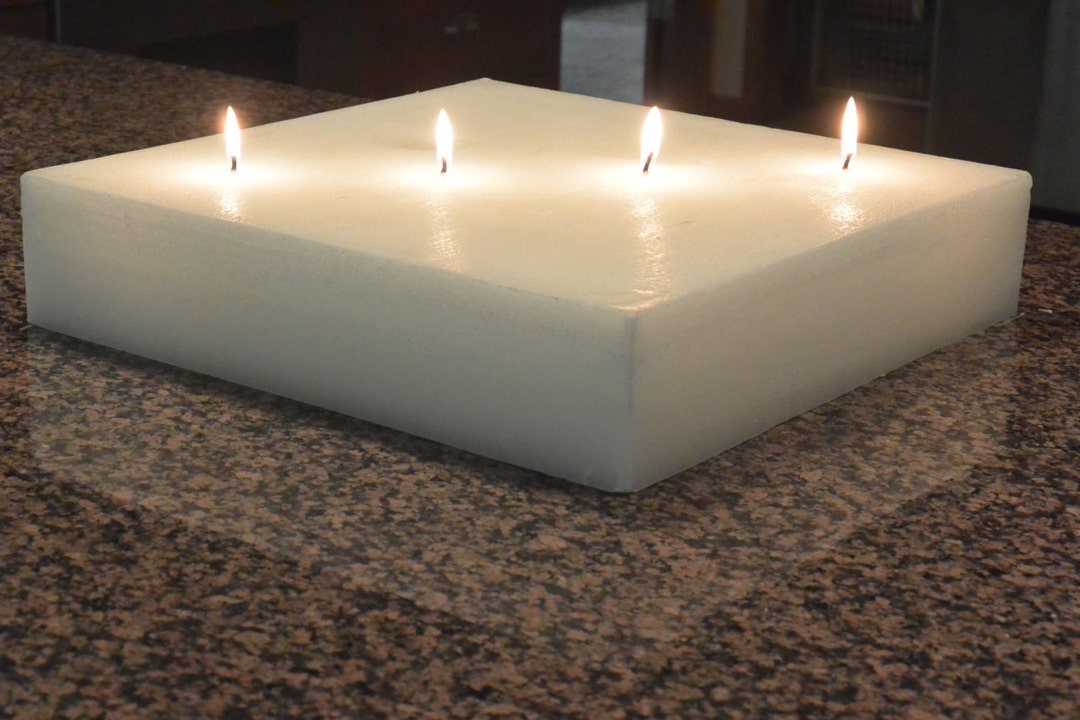 Custom Hand Poured 15 X 15 Square Candle With 4 Wicks - Etsy