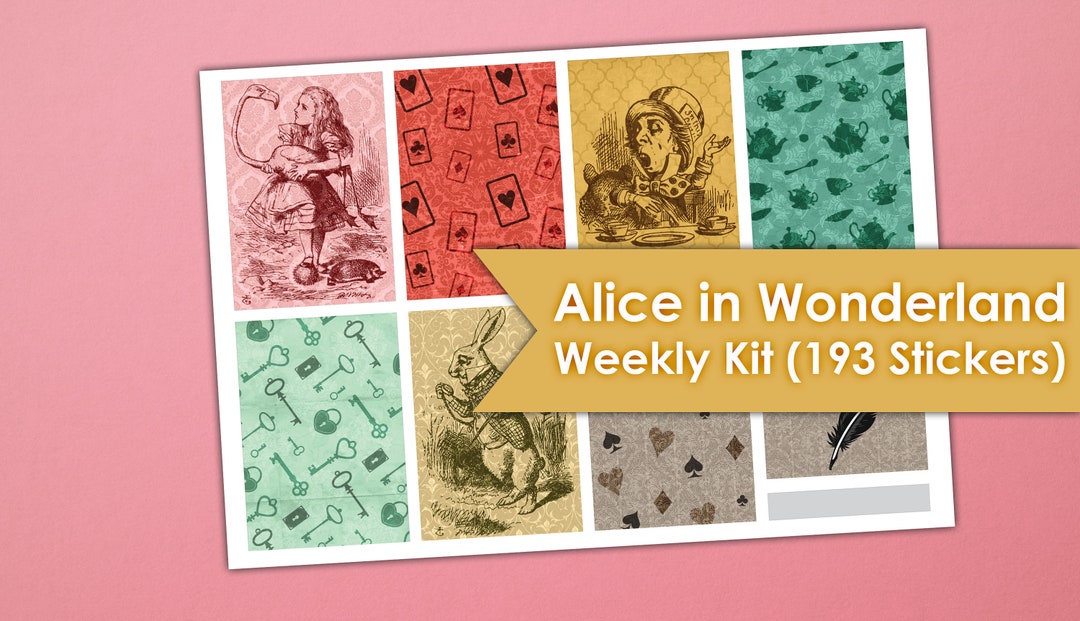 Alice in Wonderland Weekly Kit | Erin Condren Planner Stickers 193 ...